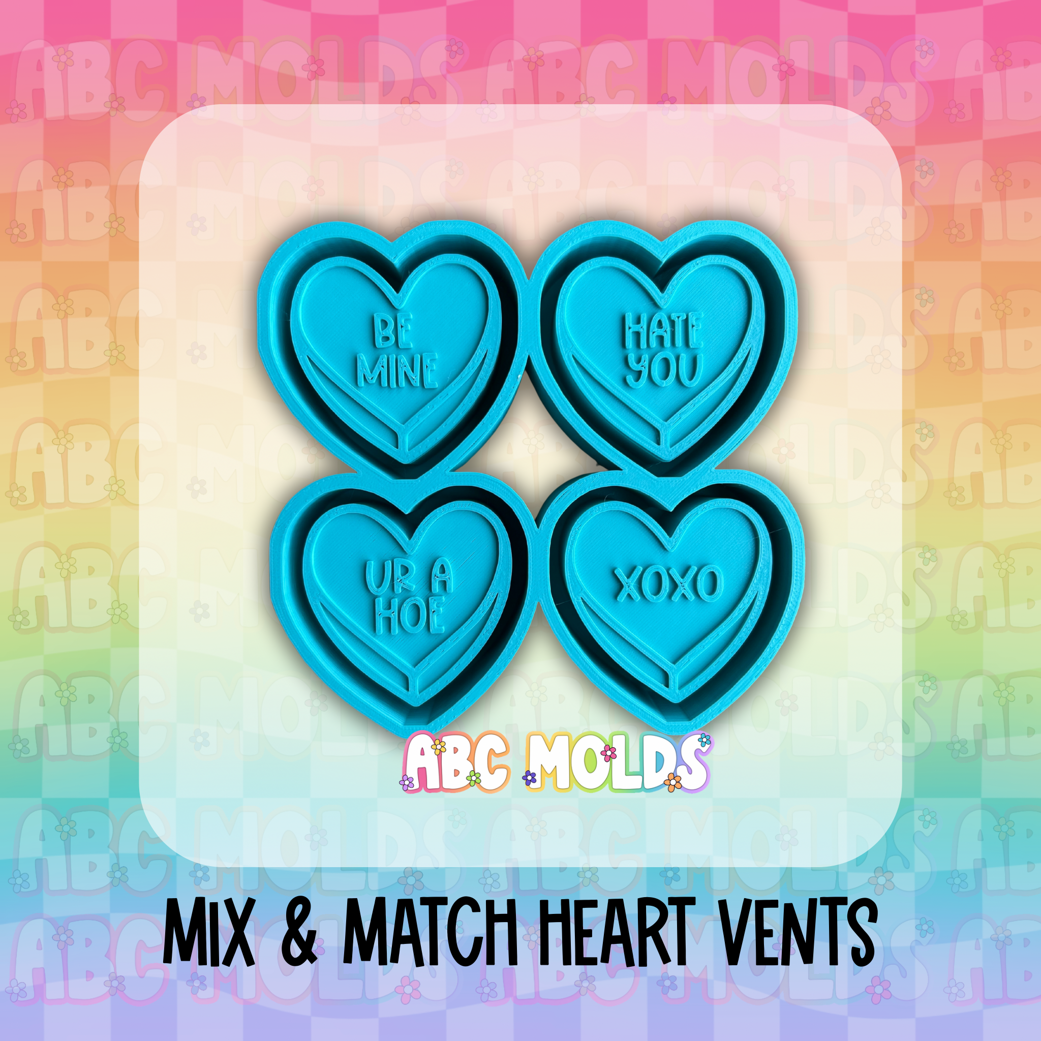Heart Sayings Mix & Match Vents Silicone Freshie Mold – ABC MOLDS LLC
