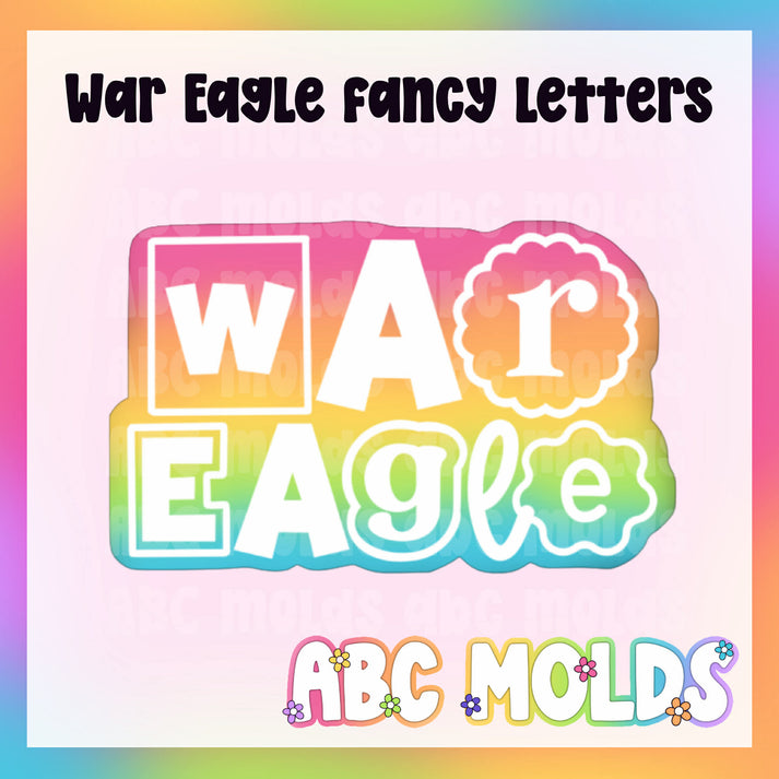 War Eagle Fancy Letters Silicone Mold – ABC MOLDS LLC