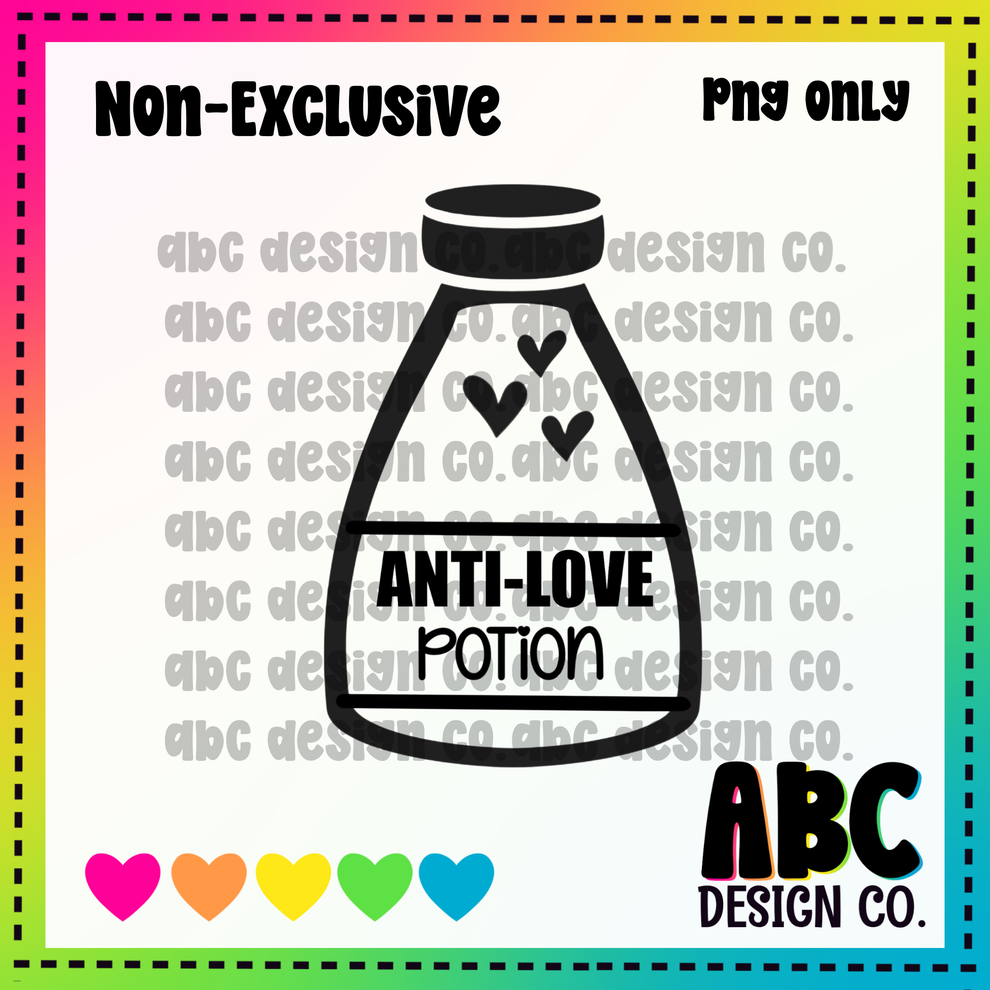 Anti love potion - NON Exclusive PNG - digital download – ABC MOLDS LLC